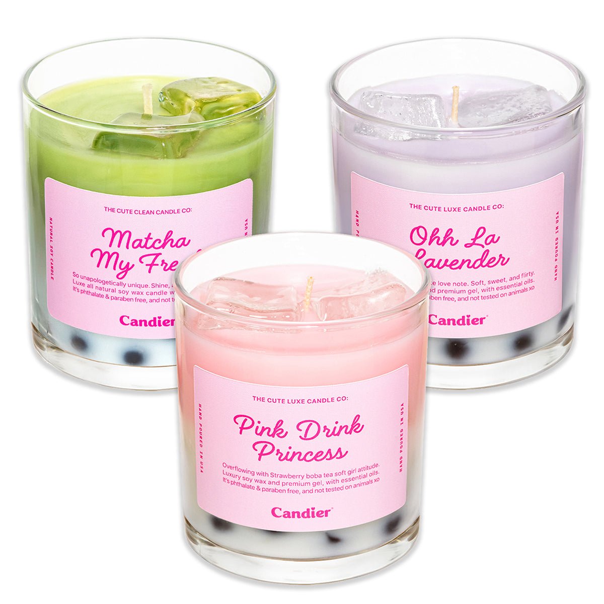 Boba Candle Gift Set | Cute Lux Bubble Tea Dessert Candles