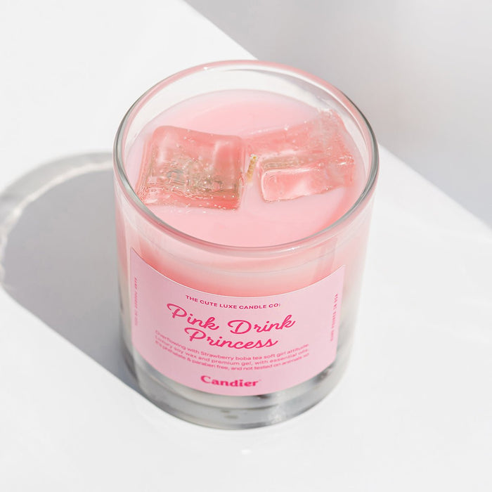 Matcha Candle | Candier® Pink Drink Princess Boba Candle