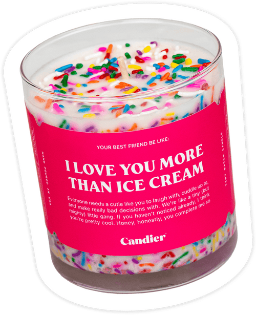 LOVE YOU MORE ICE CREAM CANDLE | ROMANTIC ICE CREAM SCENTED CANDLE