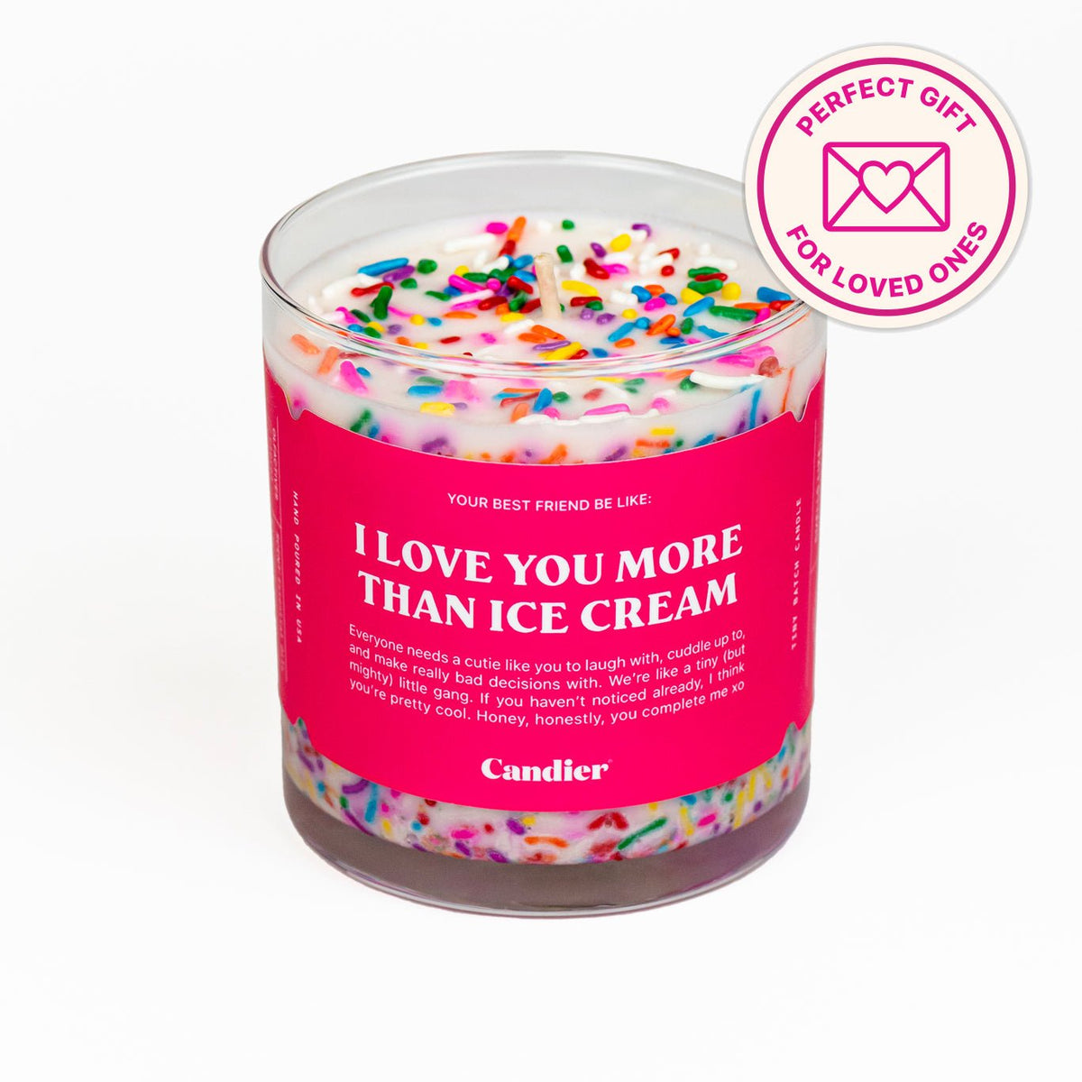 LOVE YOU MORE ICE CREAM CANDLE | ROMANTIC ICE CREAM SCENTED CANDLE
