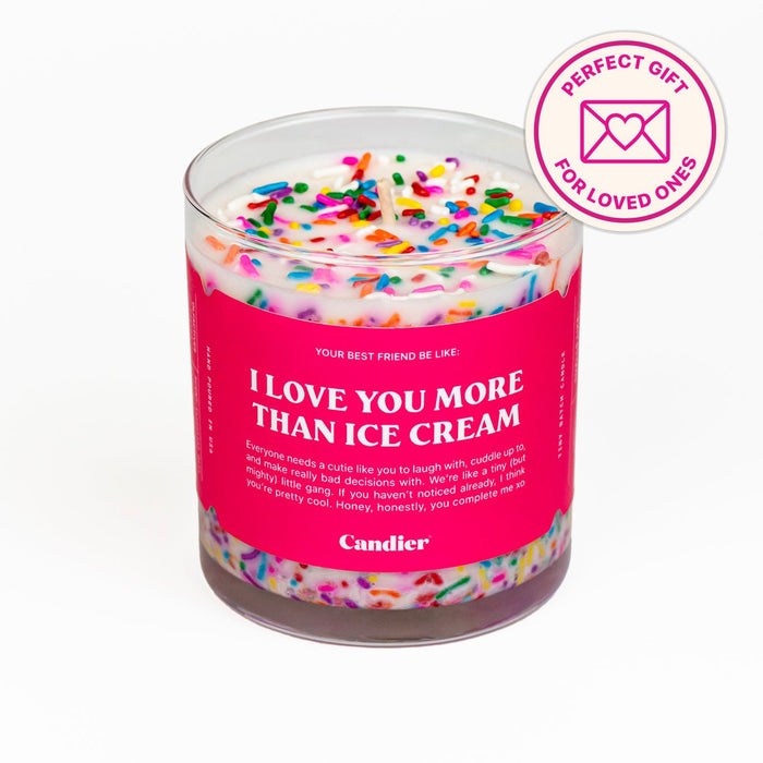 LOVE YOU MORE ICE CREAM CANDLE | ROMANTIC ICE CREAM SCENTED CANDLE
