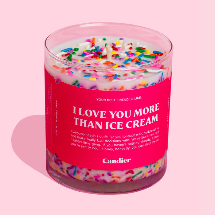 LOVE YOU MORE ICE CREAM CANDLE | ROMANTIC ICE CREAM SCENTED CANDLE