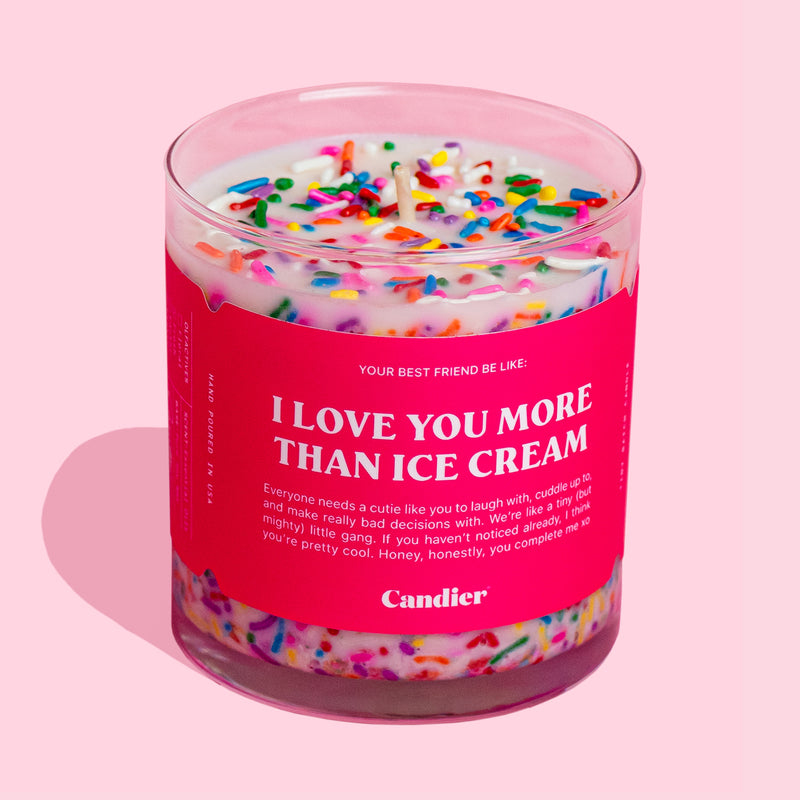 LOVE YOU MORE ICE CREAM CANDLE | ROMANTIC ICE CREAM SCENTED CANDLE