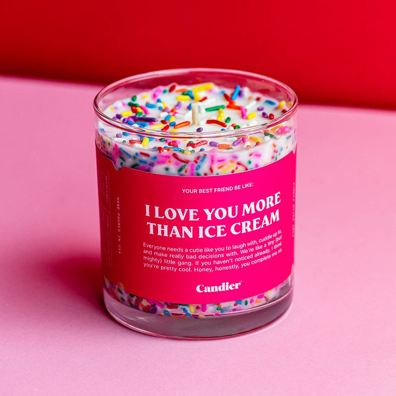 LOVE YOU MORE ICE CREAM CANDLE | ROMANTIC ICE CREAM SCENTED CANDLE