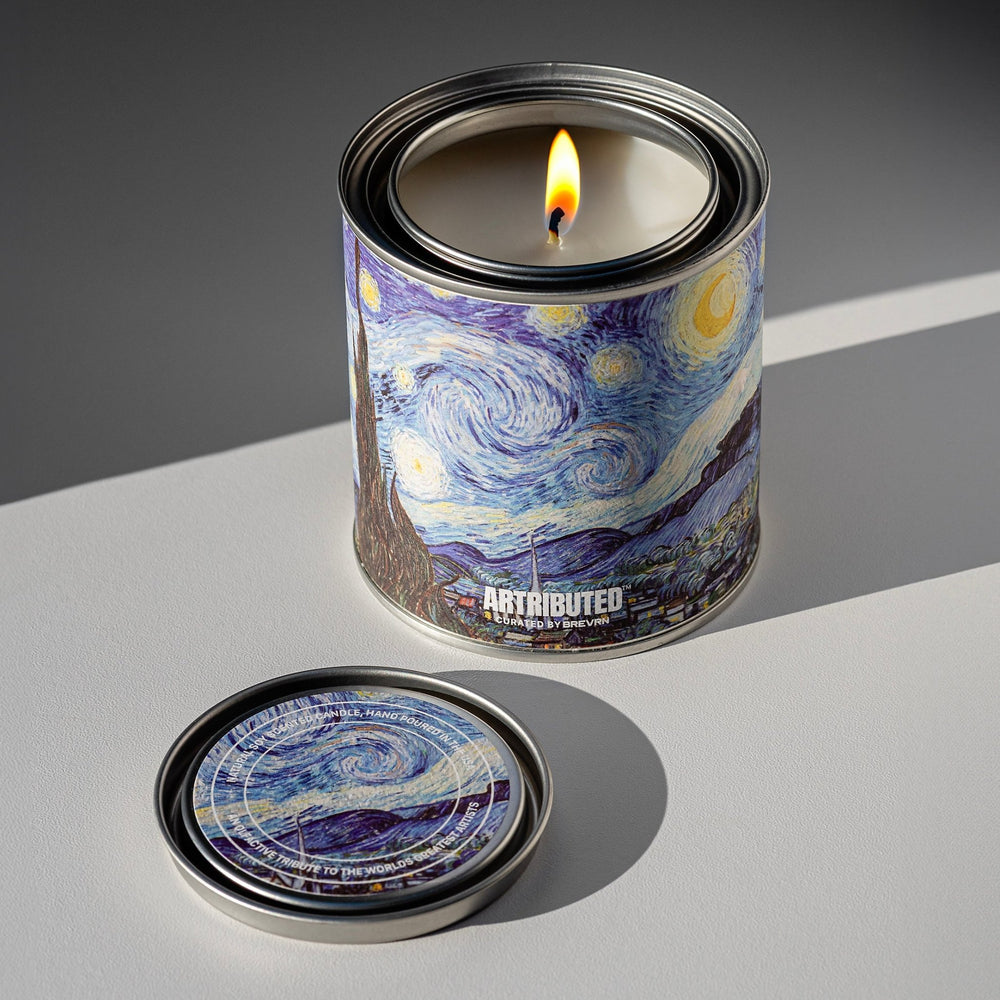 Van Gogh Starry Night Canvas Print Candle | Pine Scented