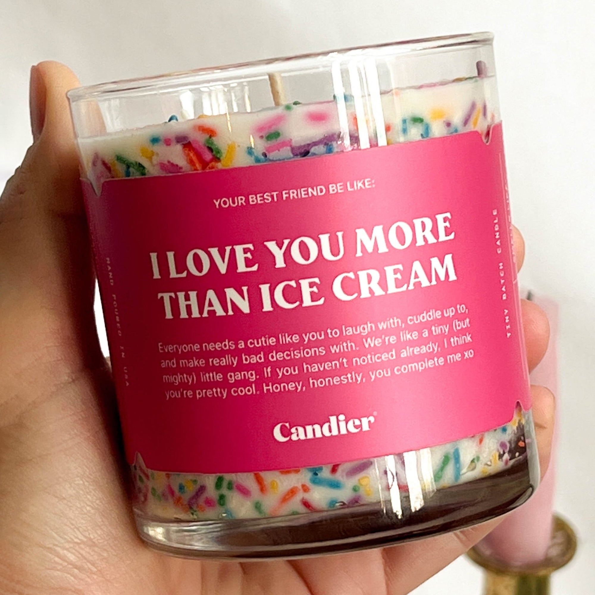 LOVE YOU MORE ICE CREAM CANDLE | ROMANTIC ICE CREAM SCENTED CANDLE