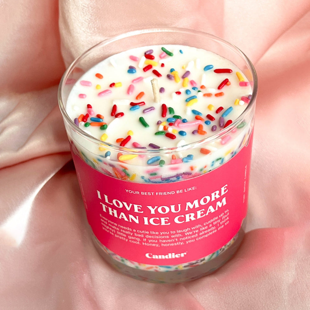 LOVE YOU MORE ICE CREAM CANDLE | ROMANTIC ICE CREAM SCENTED CANDLE